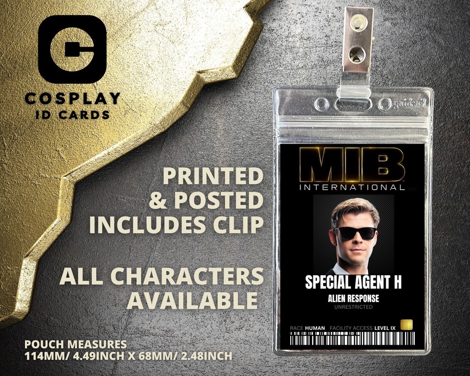 MIB | Men in black ID Badge | Choose Character | Costume Cosplay Prop ...