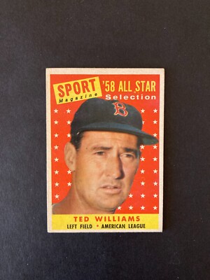 1958 Topps Set Break-TED WILLIAMS Baseball Card#585 Boston Red Sox . x ...