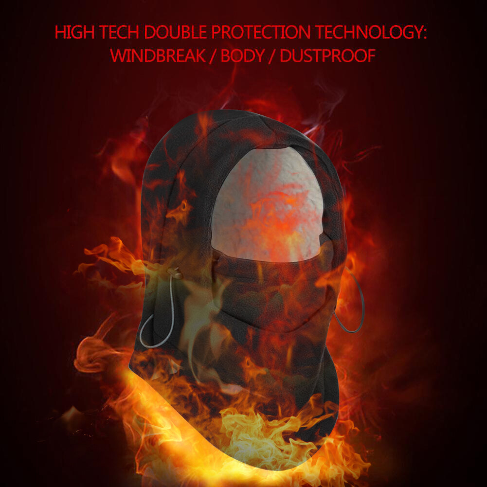 Winter Double-Layer Cycling Fleece Cap Windproof Face Warm Hood Hat ...