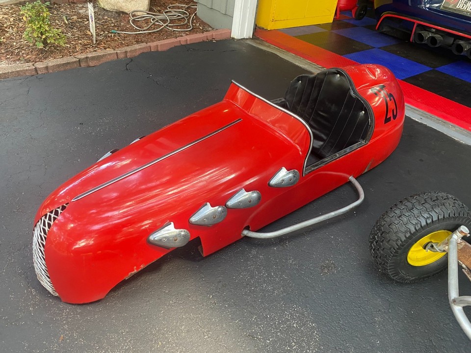 Vintage Steel Body Go Kart 1950's ? Midget Racing Kart Antique | eBay
