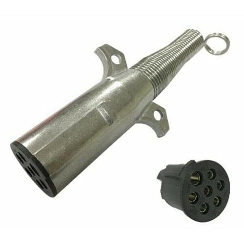 Metal 7 Way Plug Semi Trailer Light Connector Round Split Pin Receptac ...