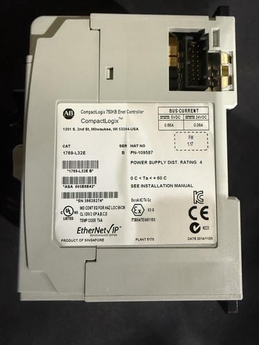 Allen Bradley 1769-L32E /B CompactLogix 750KB Memory EtherNet/Serial ...