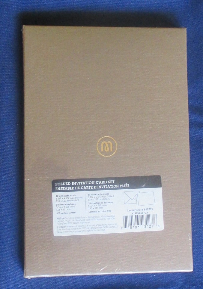 NEW | 5.5x4.25 | Folded Invitation Card Set | 10 Embossed Cards ...