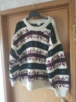 Vintage Hand Knit Otavalo Arte Incas Sweater 100% Wool Hand Made in ...