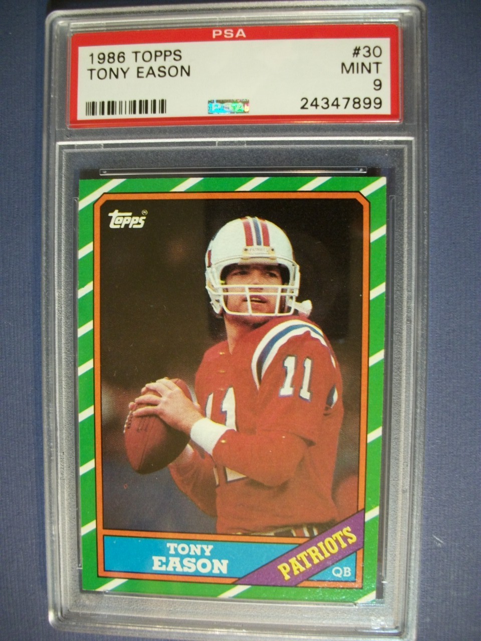 TONY EASON 1986 Topps #30 PSA MINT 9 New England Patriots | eBay