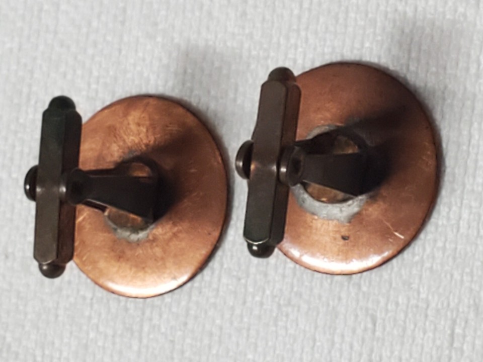Vintage Artisan Cufflinks Set Multicolored Enamel On Copper | eBay