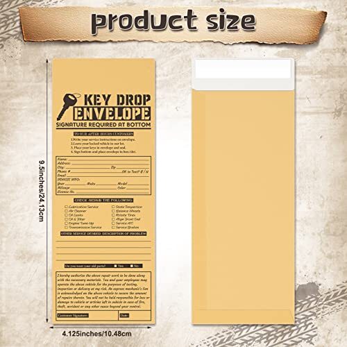 500 Drop Key Envelopes Auto Shop Repair Service Drop Box Self Adhesive ...