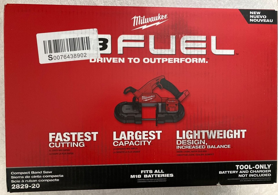 New Milwaukee Fuel 2829-20 18V M18 Compact Variable Speed Band Saw NIB ...