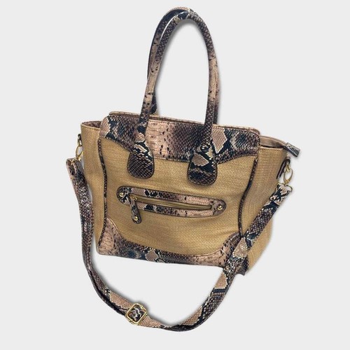 Aldo Faux Snakeskin Tan Rattan Woven Purse | eBay