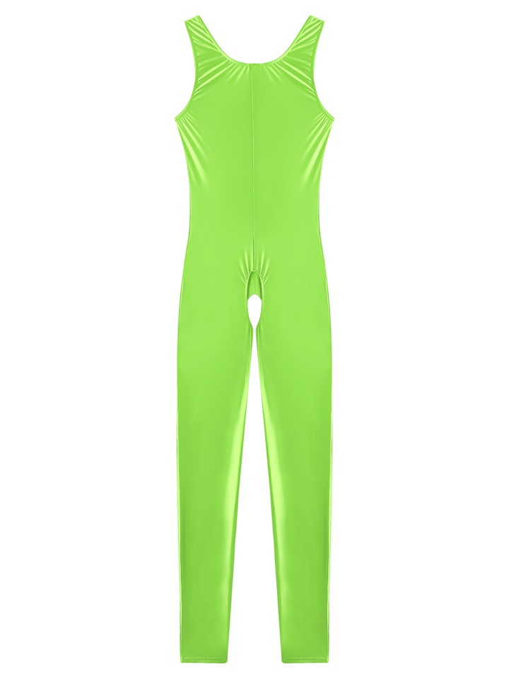 Women's Glossy Bodysuit Sport Workout Yoga Stretchy Full Body-stocking ...