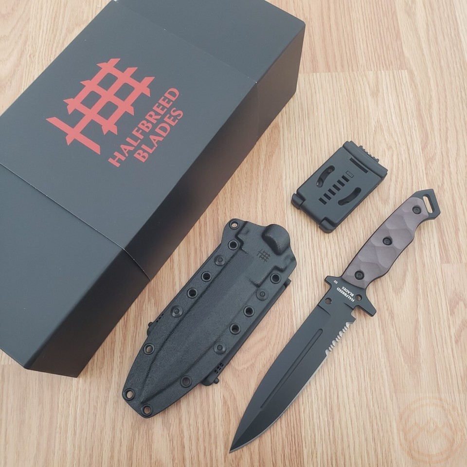 Halfbreed Blades Medium Infantry Fixed Knife 6.5" K110 Steel Blade G10 ...