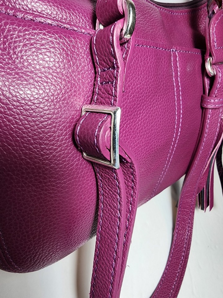 BRIGHTON BABY BARBADOS GUAVABERRY ZIPTOP LEATHER CROSSBODY SHOULDERBAG ...