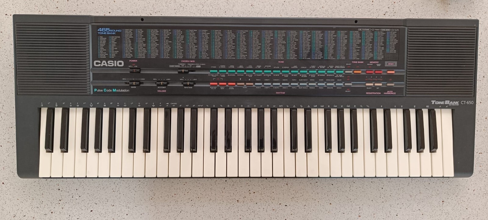 Casio CT-650 PCM Synthesizer Keyboard Midi Control 465 Sound Tone Bank ...