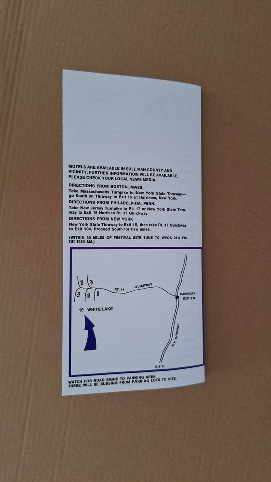 WOODSTOCK 1969 TICKET ORDER FORM REPRO BROCHURE, Flyer Flier EXCELLENT ...