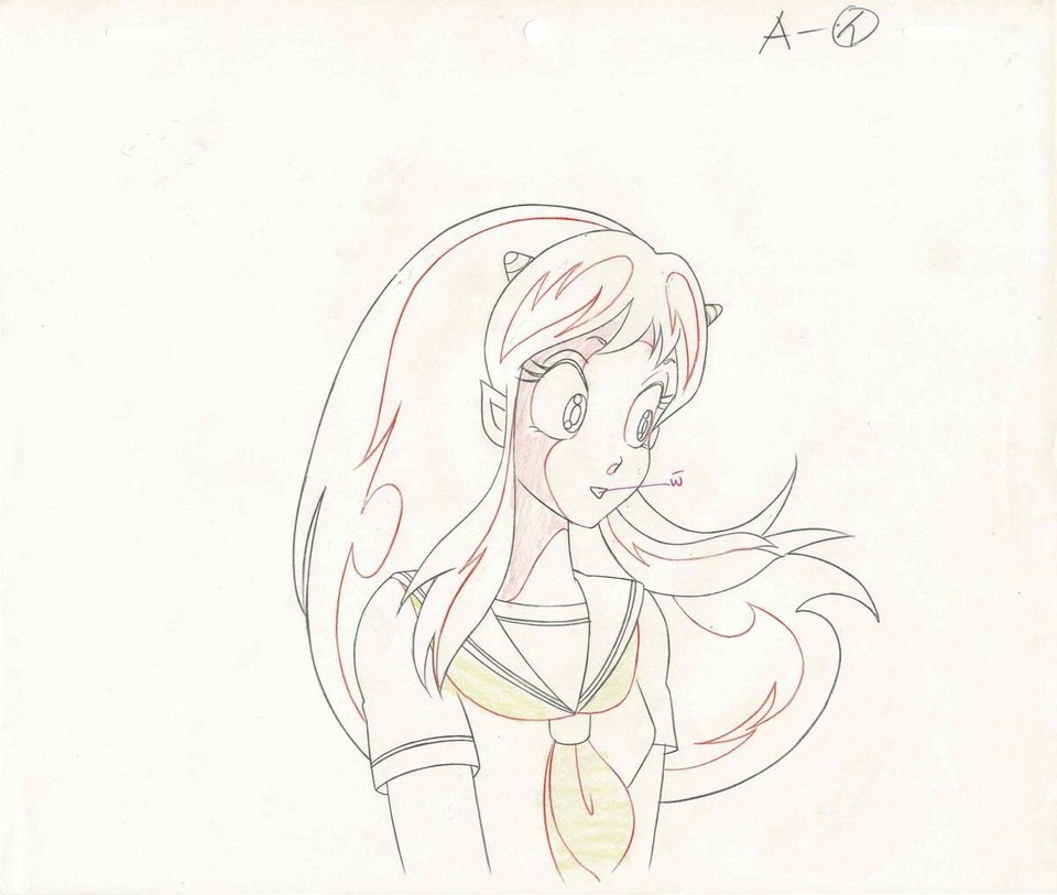 Urusei Yatsura Lum cell art original drawing video background painting ...