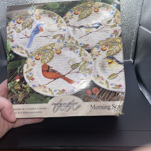 American Atelier at Home Morning Song Plates 8 1/8" Cardinal ...