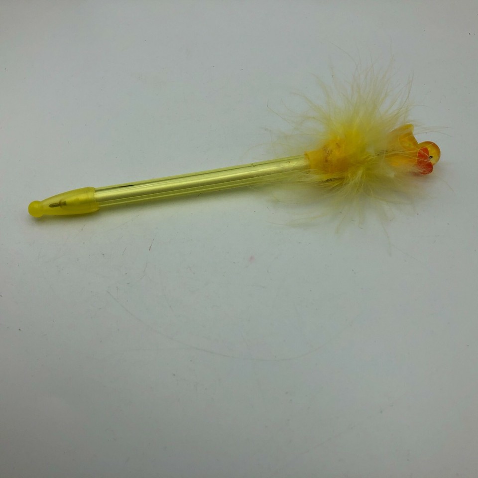 Ink Pen Yellow Fuzzy Duck On A Spring Easter Cute DOES NOT WORK AS IS ...