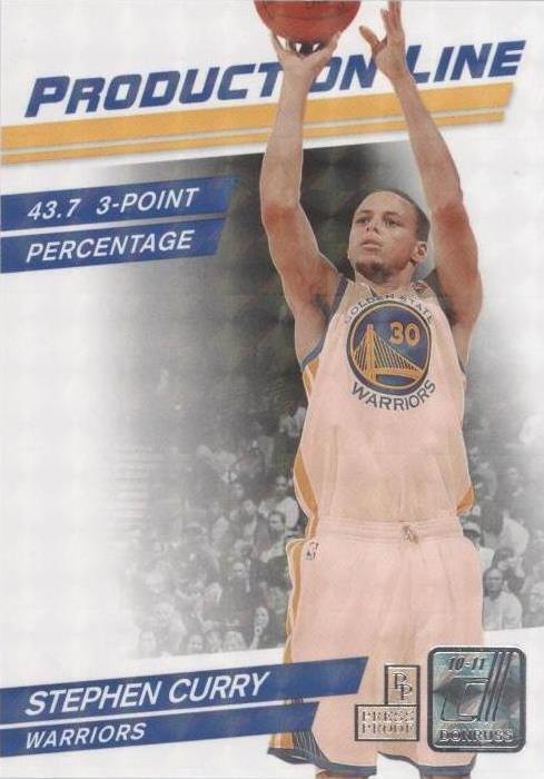 2010-11 Donruss - Production Line Stephen Curry #96 Press Proof /100 ...