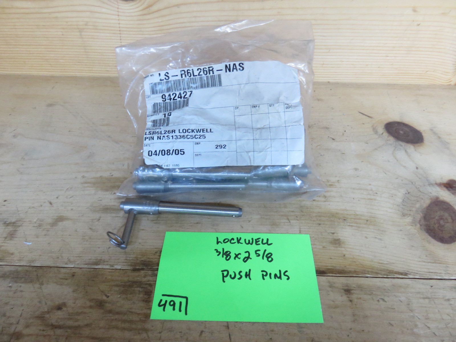 Lockwell 3/8 x 2 5/8"ball lock Push Pins LS-R6L26R-NAS (10pcs 1Lot ...