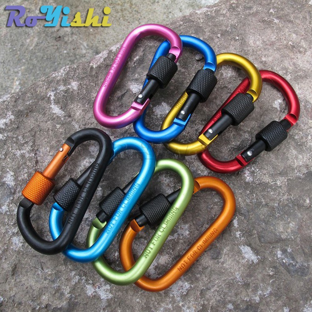Aluminum Carabiner D-Ring Key Chain Clip Snap Hook Karabiner Camping ...