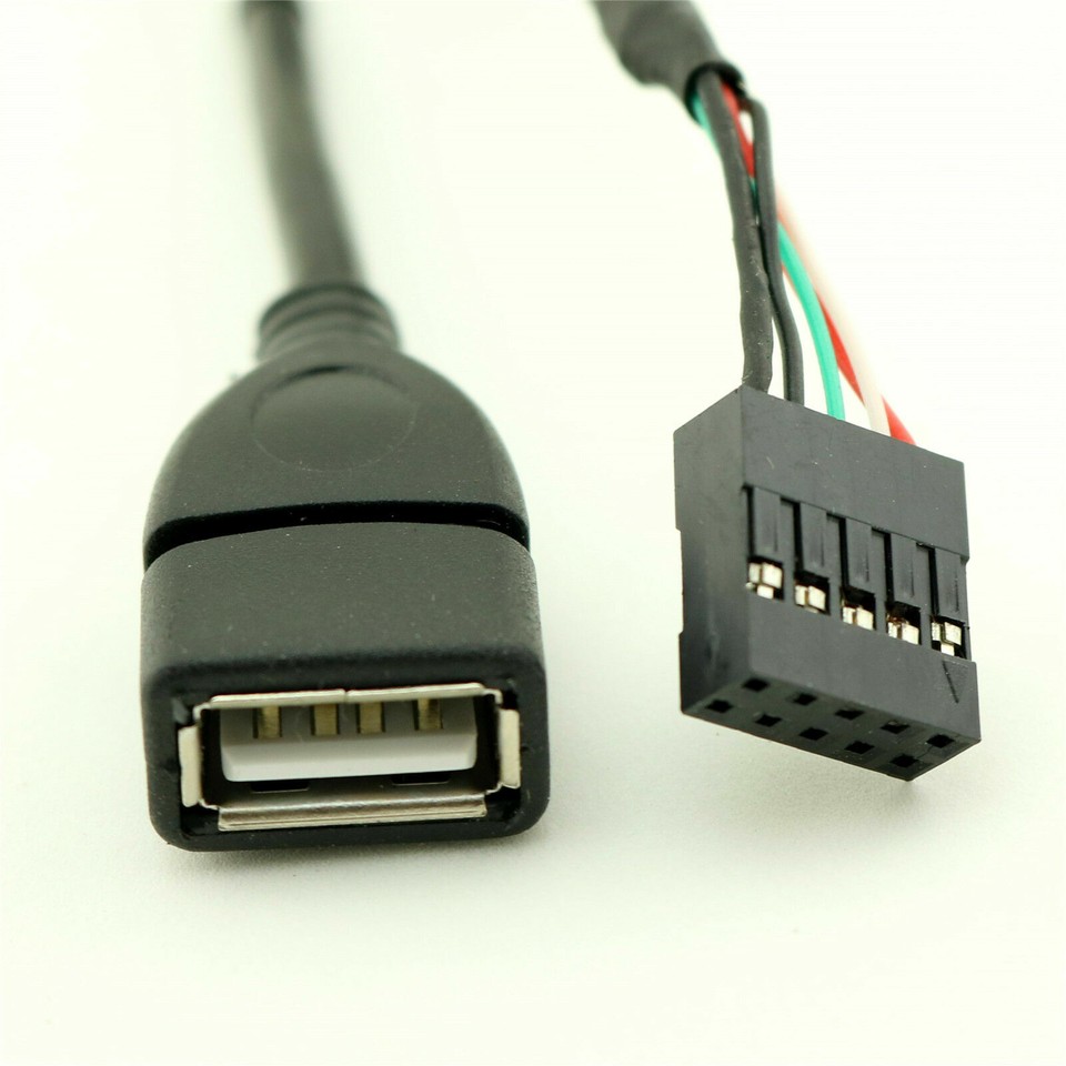 1x 10cm USB 2.0 A Female to Dupont 9 Pin Female Header Motherboard ...