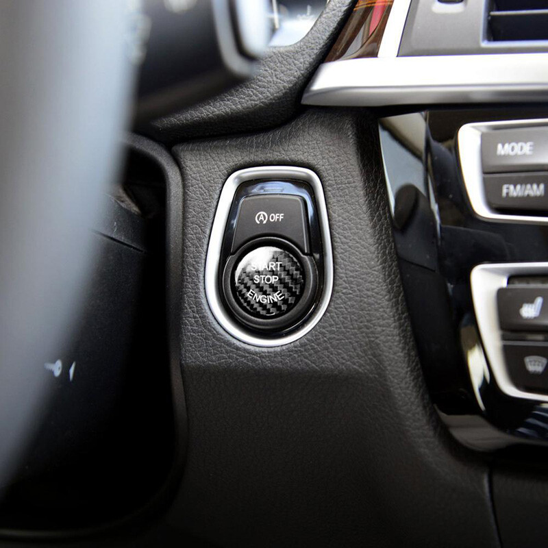Engine Start Stop Button Carbon Fiber Cover For BMW 3 5Series E90 E92 ...