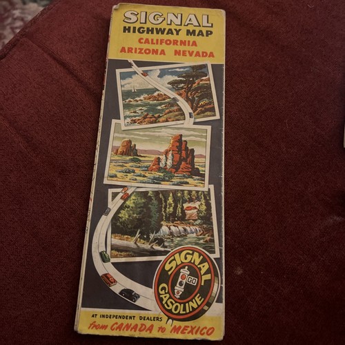 1950s Signal Highway Map~Arizona~California Color Fold Out Map | eBay
