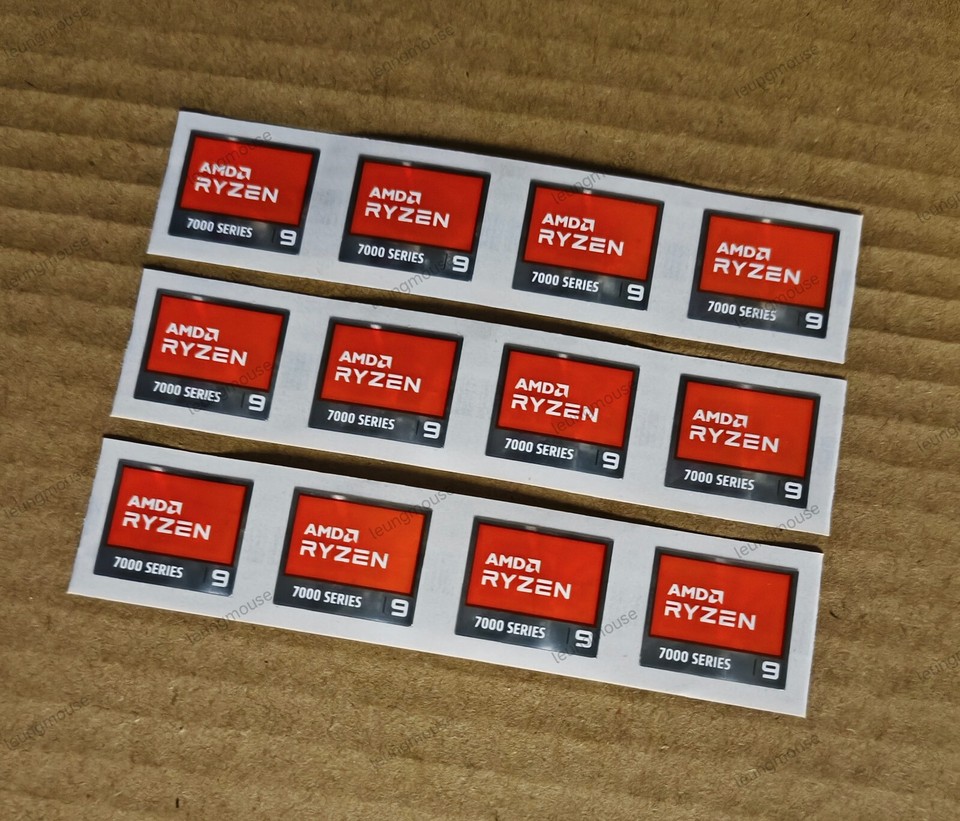 AMD RYZEN 9 7000 series STICKER 17MM X 20MM Genuine & New ( 12 PCS per ...