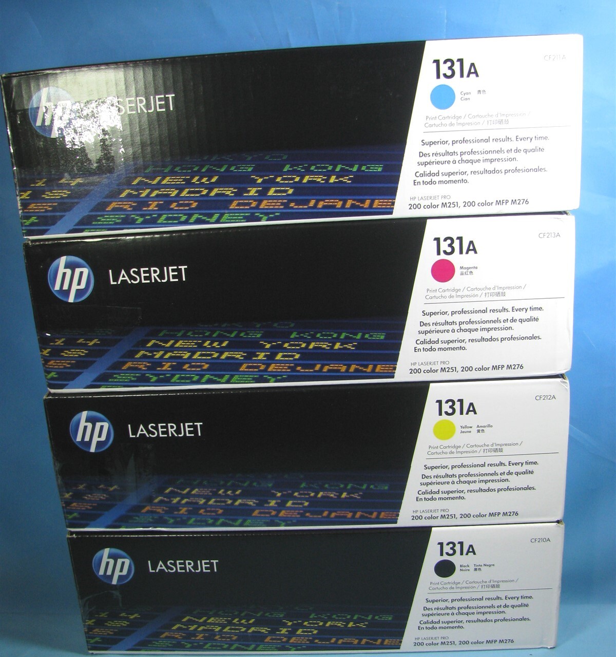 FULL SET OF GENUINE HP 131A TONER CF210A CF211A CF212A CF213A ...
