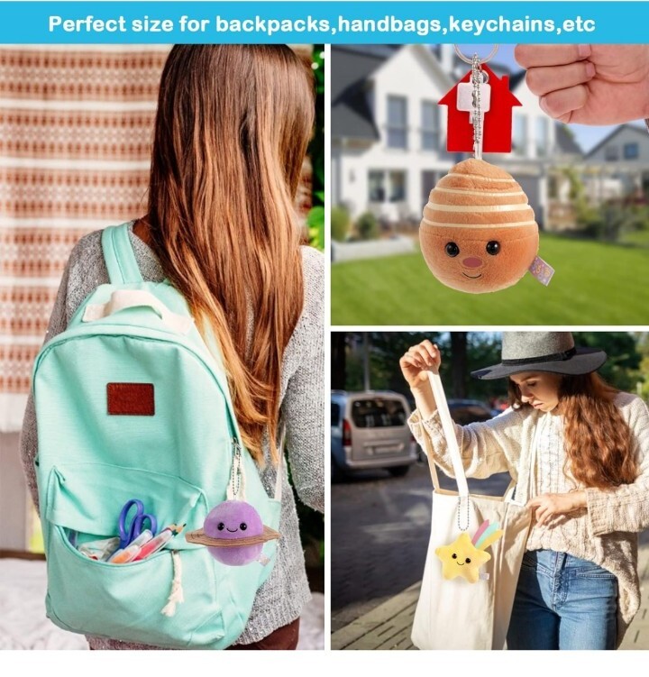 Plush Toy Keychain Solar System Space Series Alien,UFO planets Backpack ...
