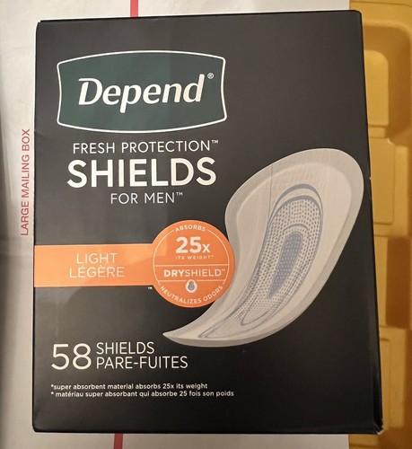 Depend Incontinence Shields for Men Light Absorbency 58 Count ...