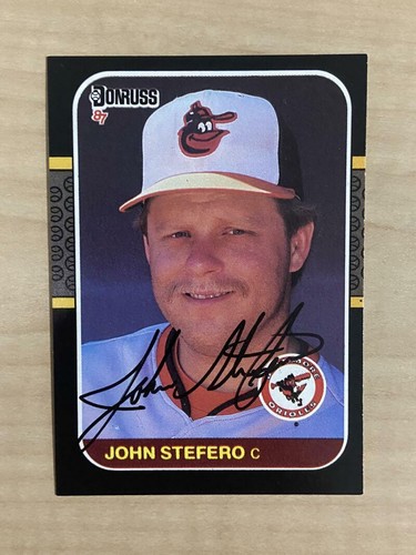 JOHN STEFERO BALTIMORE ORIOLES SIGNED AUTOGRAPHED 1987 DONRUSS CARD ...