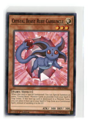 2x Crystal Beast Ruby Carbuncle - SDCB-EN001 1st Edition - YuGiOh-LP | eBay