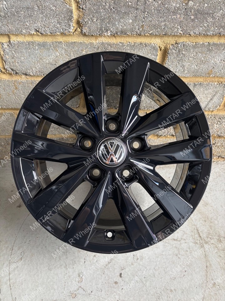 VW Transporter T5 T6 T6.1 16" Genuine Black Clayton Alloy Wheels ...