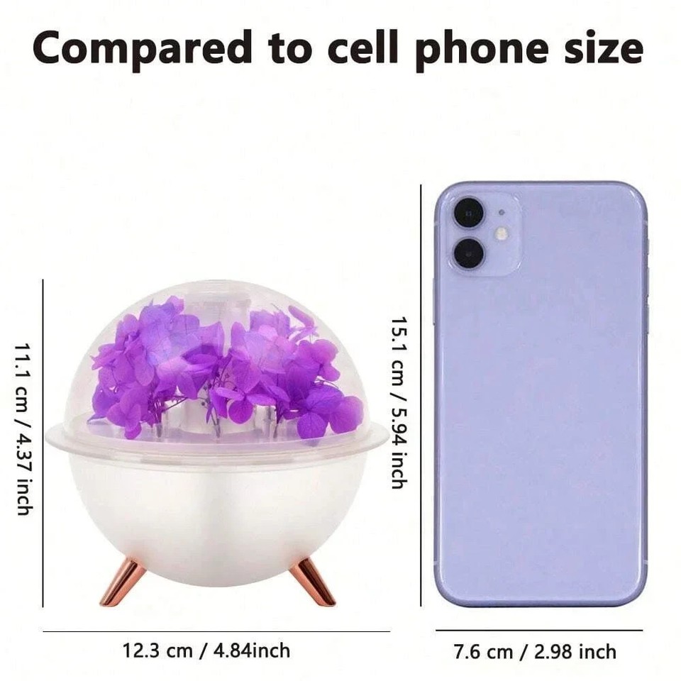 260ML USB Mini Eternal Flower Air Humidifier Aroma Diffuser/Night light ...
