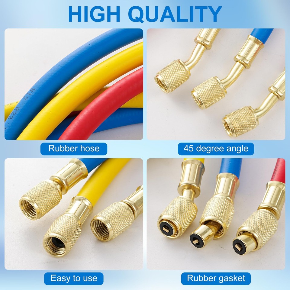 Manifold Gauge Set, 5FT AC Manifold Freon Gauge Set with Mini Split ...