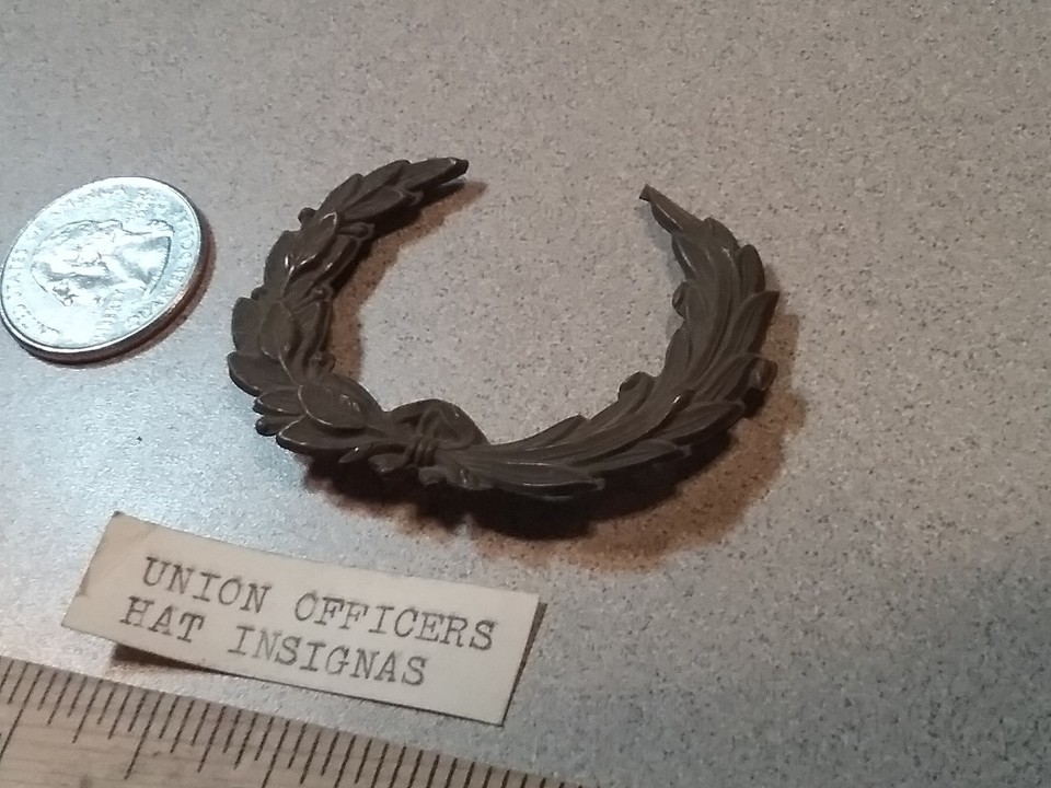 1860s UNION ARMY CIVIL WAR SOLDIERS BRASS CAP INSIGNIA WREATH / HAT ...