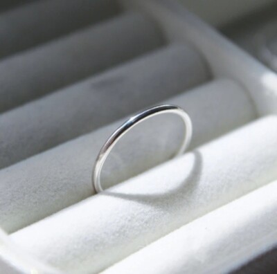 Real 10K White Gold With Minimalist Simple Regular Use Ring For Women ...