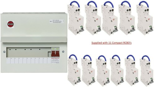 Wylex NM1106L Metal Clad 11 way Consumer Unit 100A Main Switch and 11 ...