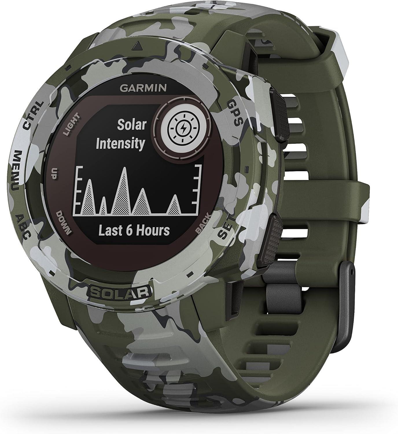 Garmin Instinct Solar Sports Watch Rugged GPS HRM Camo Edition Lichen ...