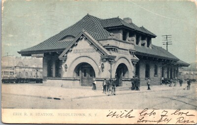 Postcard Middletown NY Erie RR Station Railroad Station New York c1907 ...