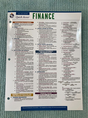 FINANCE Review - REA's Quick Access - Pamphlet, by Editors of REA ...