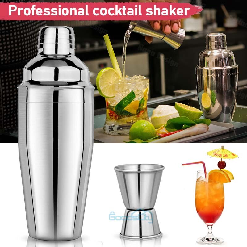 Cocktail Maker Set Shaker Mixer Stainless Steel Bartender Kit Bar Drink ...