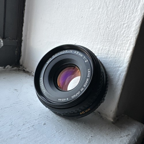 Minolta MD Rokkor-X 45mm Prime Pancake Lens for 35mm SLR Film Camera | eBay