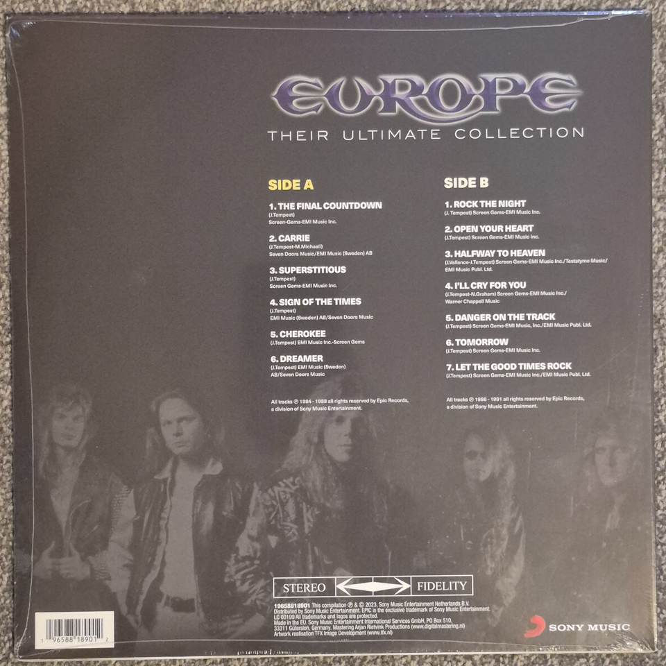 Europe Their Ultimate Collection LP Vinyl Record 180g Compilation M-M ...