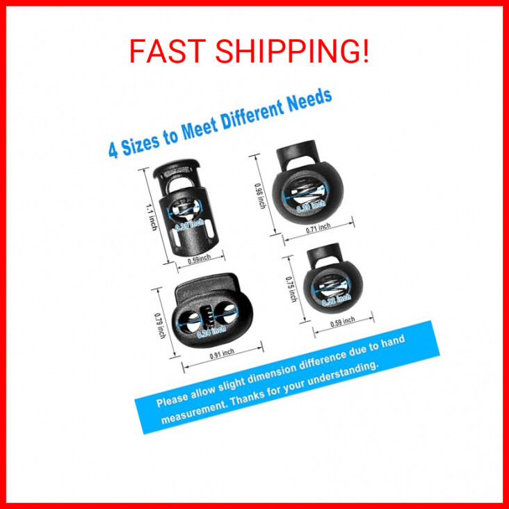 ZUSHALLMY 48pcs Upgraded Plastic Cord Lock, Cord Locks - Draw String ...