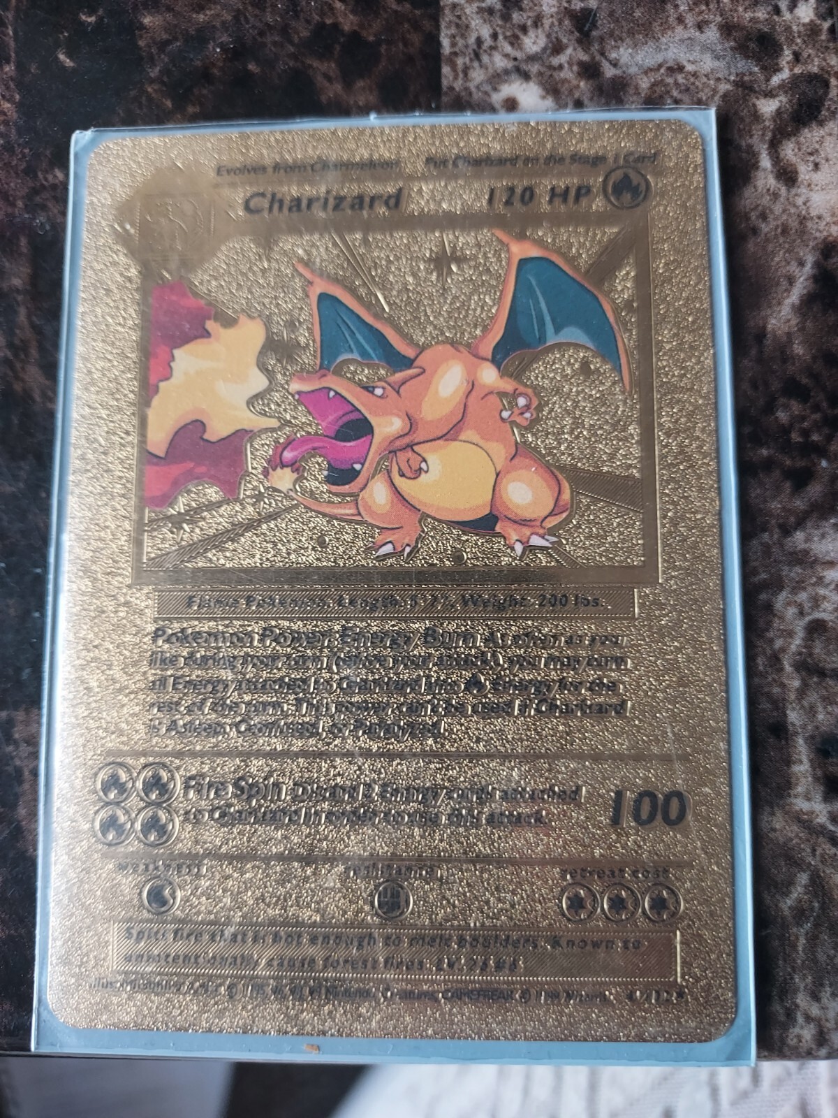 Charizard 120HP - Gold Foil Pokemon Card Fan Art Card | eBay