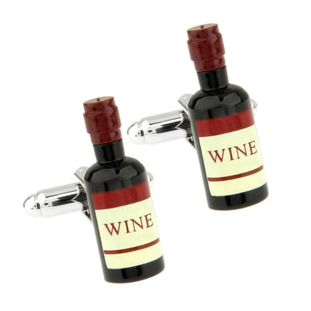 WINE BOTTLE CUFFLINKS Waiter Bartender Sommelier Wedding Groom with ...