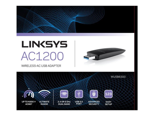 Linksys WUSB6300-EJ WUSB6300 AC Wi-Fi Dual-Band SuperSpeed USB 3.0 ...