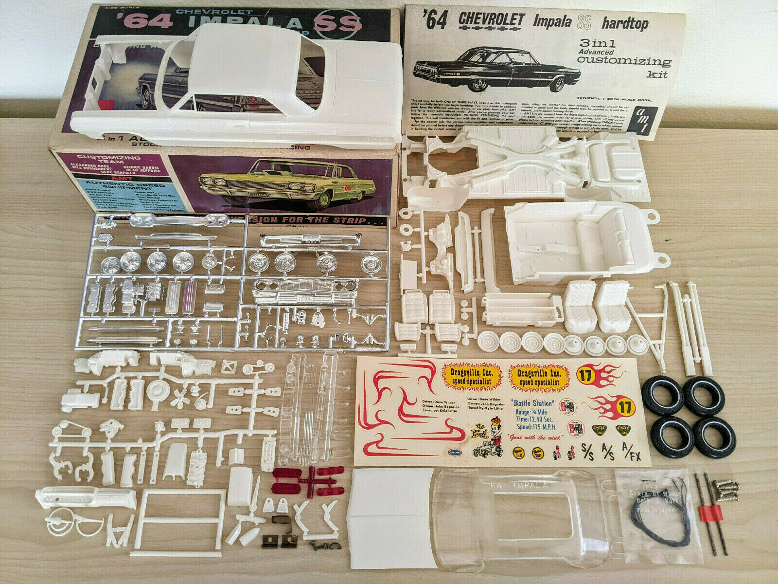 SUPER RARE! VINTAGE ORIGINAL AMT 1964 CHEVY IMPALA Model Kit *COMPLETE ...
